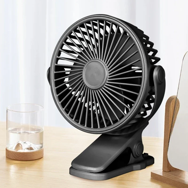 USB Rechargeable Table Fan Clip-on Type Portable Mini Desk Fan Hanging ...