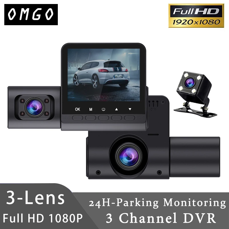 3-Channel-Car-DVR-HD-1080P-3-Len-Inside-Vehicle-Dash-Cam-Three-Way ...