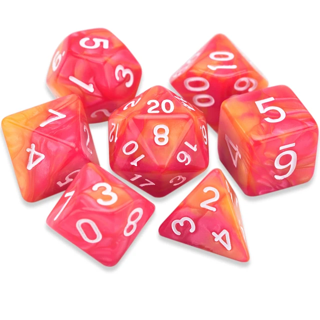 Double Color Polyhedral Dice D20 D12 D10 D% D8 D6 D4 for RPG DND Dice Games