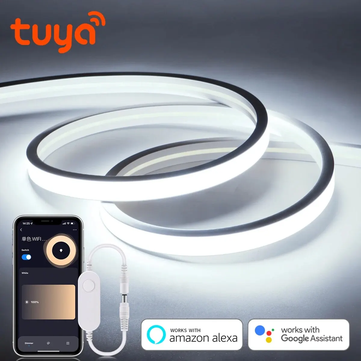 Tuya-Smart-WiFi-APP-DC-24V-COB-Light-LED-Strip-Neon-Silica-Gel-Tape ...