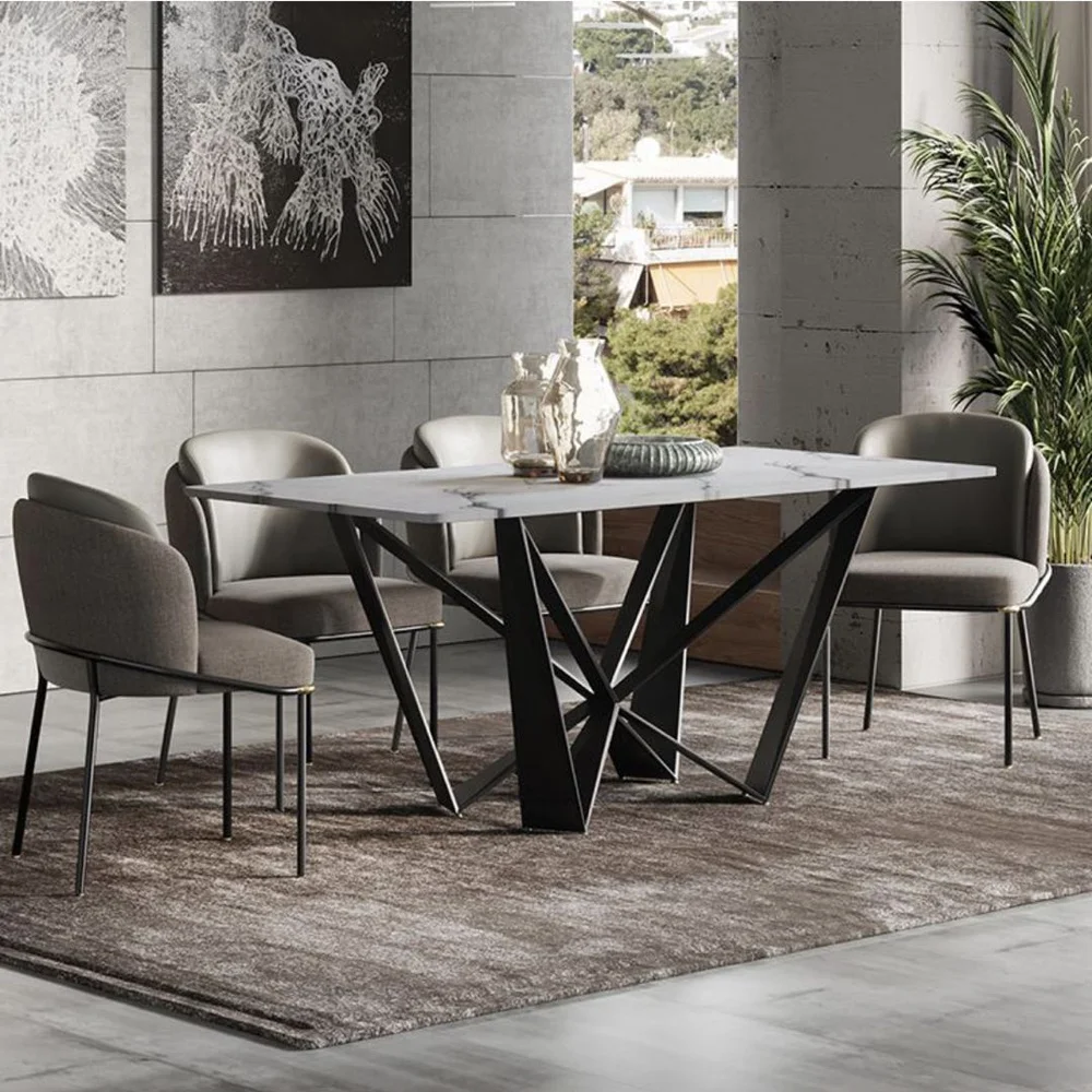 Modern-luxury-design-rectangular-dining-table-and-chair-set-6-seater ...
