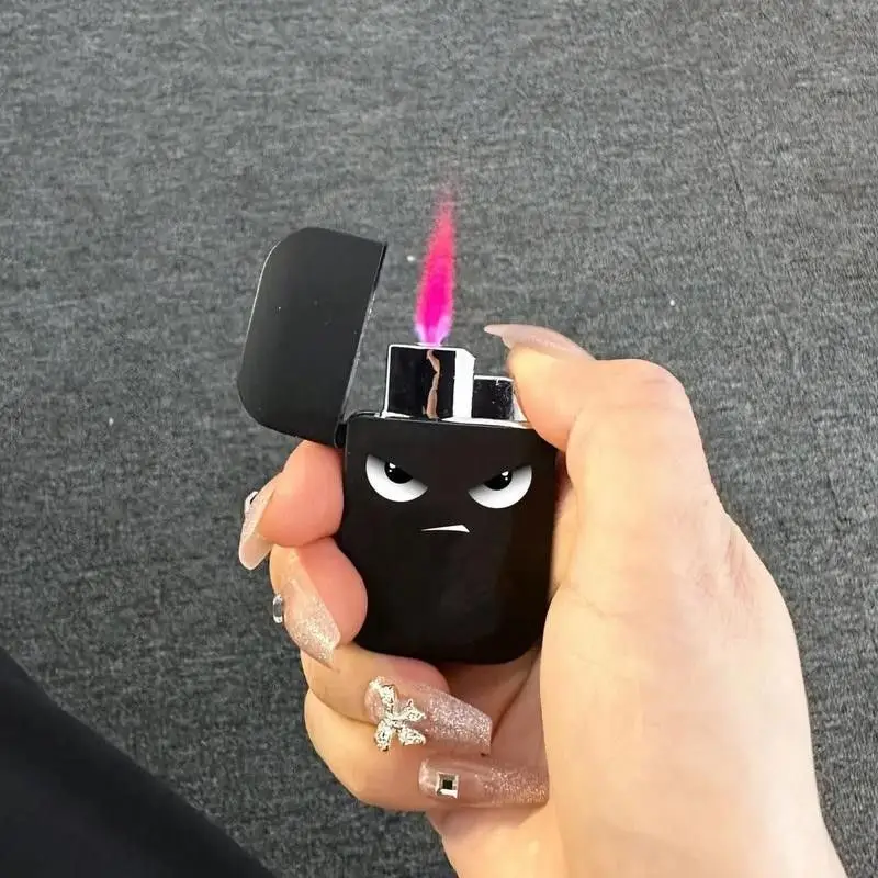 Encendedor-de-butano-con-ojos-de-diablo-negro-para-mujer-encendedor-de ...