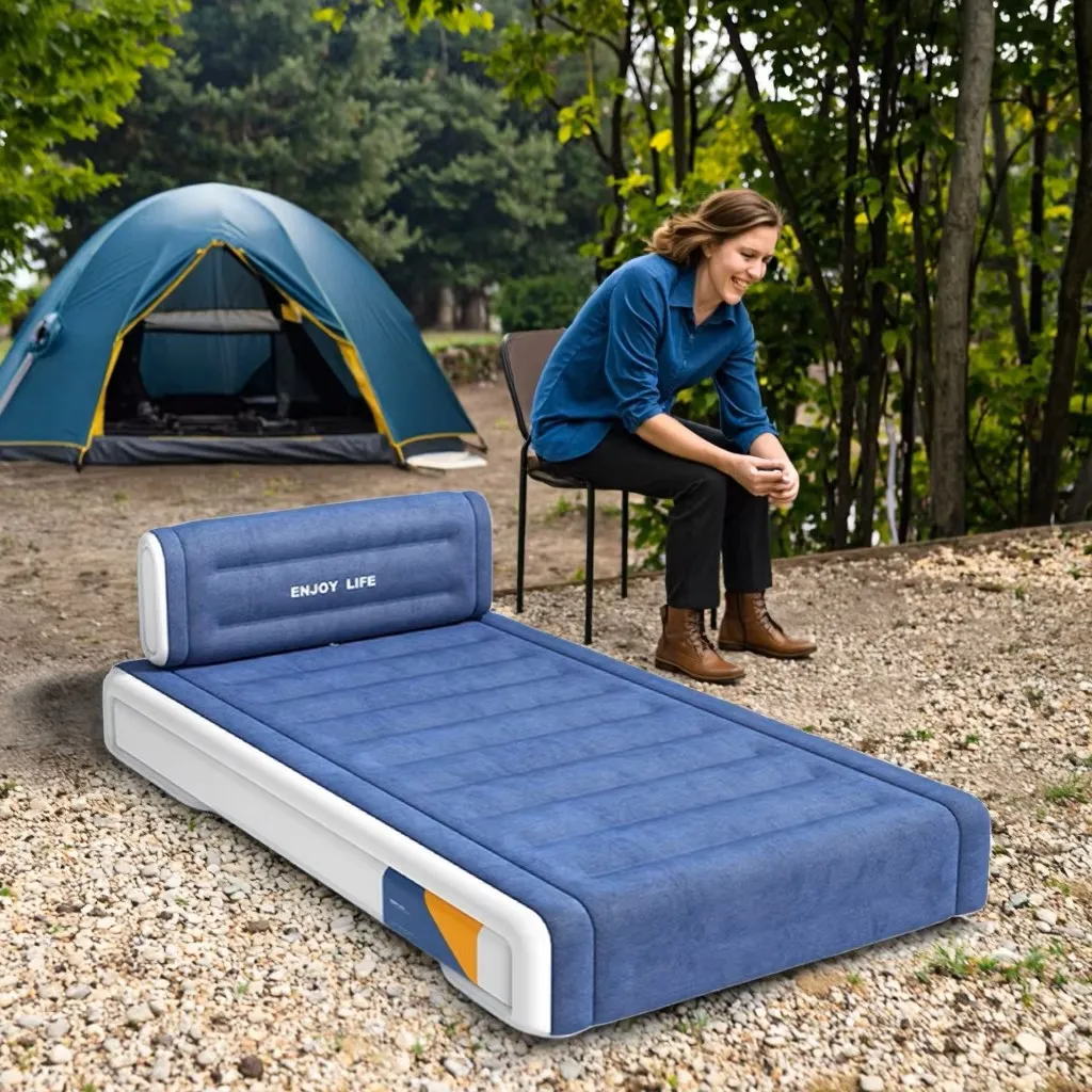 Single Extra Thick Elevated Outdoor Inflatable Air Mattress Auto ...