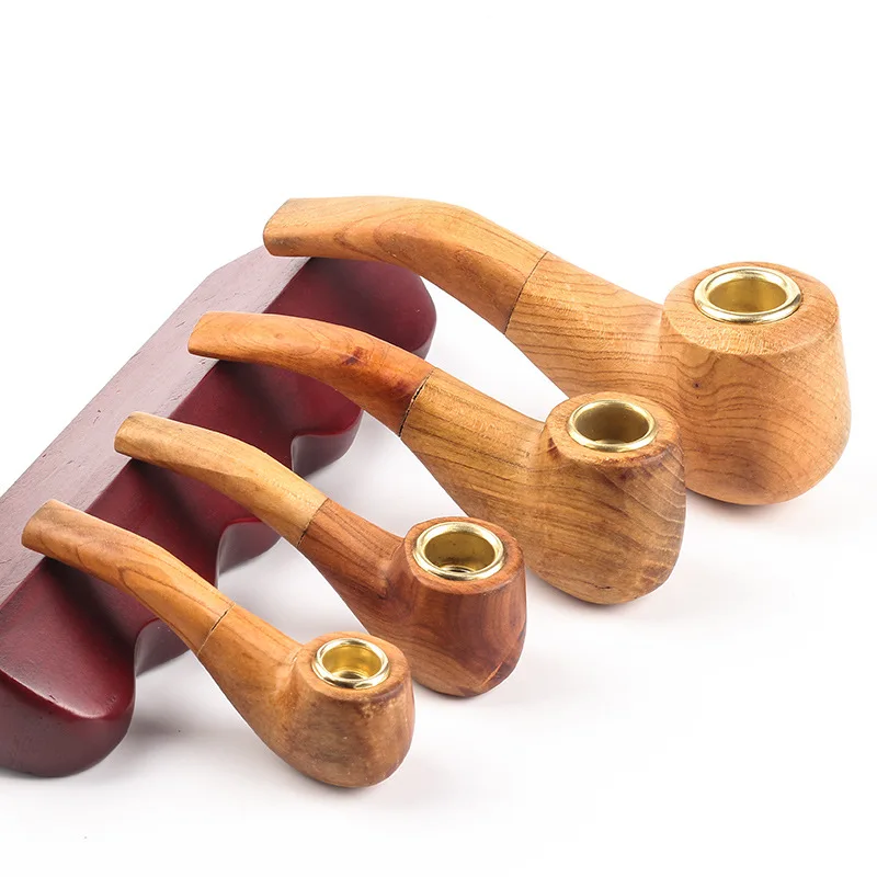 Solid-Wood-Tobacco-Pipe-Retro-Handmade-Wooden-Pipe-Alloy-Herb-Smoke-Pot ...