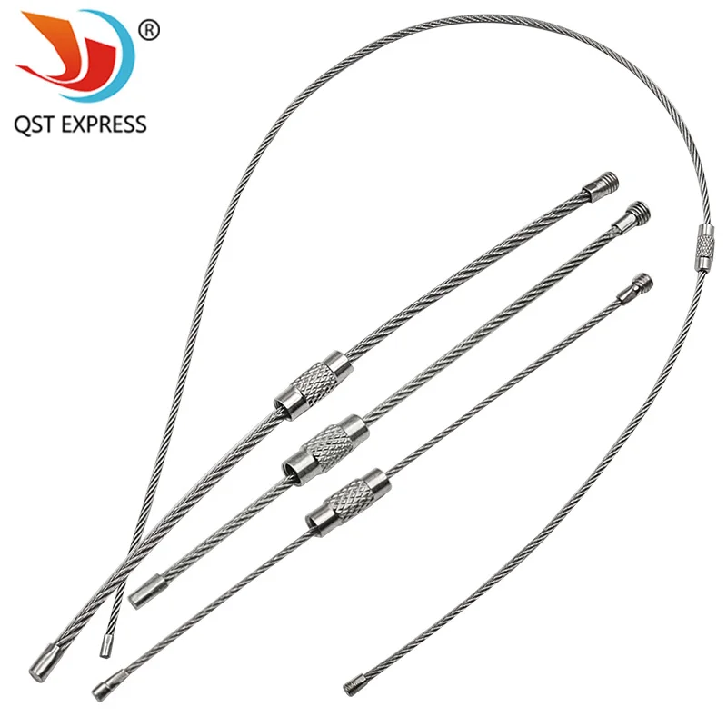 5pcs-Wire-Keychain-Cable-Loop-Circle-Screw-Lock-Rope-Key-Colorful ...