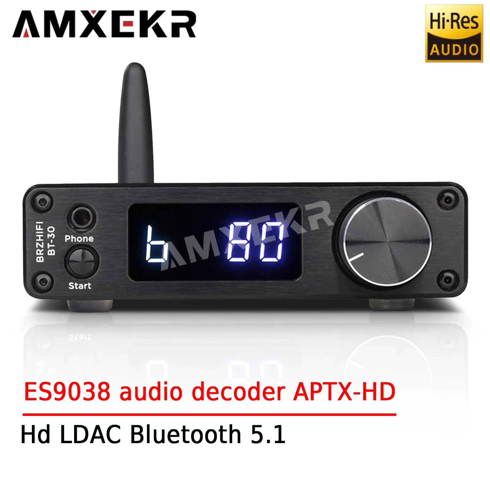 AMXEKR-BT30-HD-LDAC-Bluetooth-5-1-Receiver-Fever-ES9038-Audio-Decoder ...