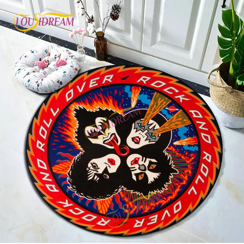 Music-Print-Round-Heavy-Metal-Band-Elements-Home-Art-Soft-non-slip-rug ...