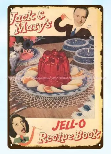 1960s-Jello-Jell-O-recipe-book-cover-metal-tin-sign-artwork-for-wall ...