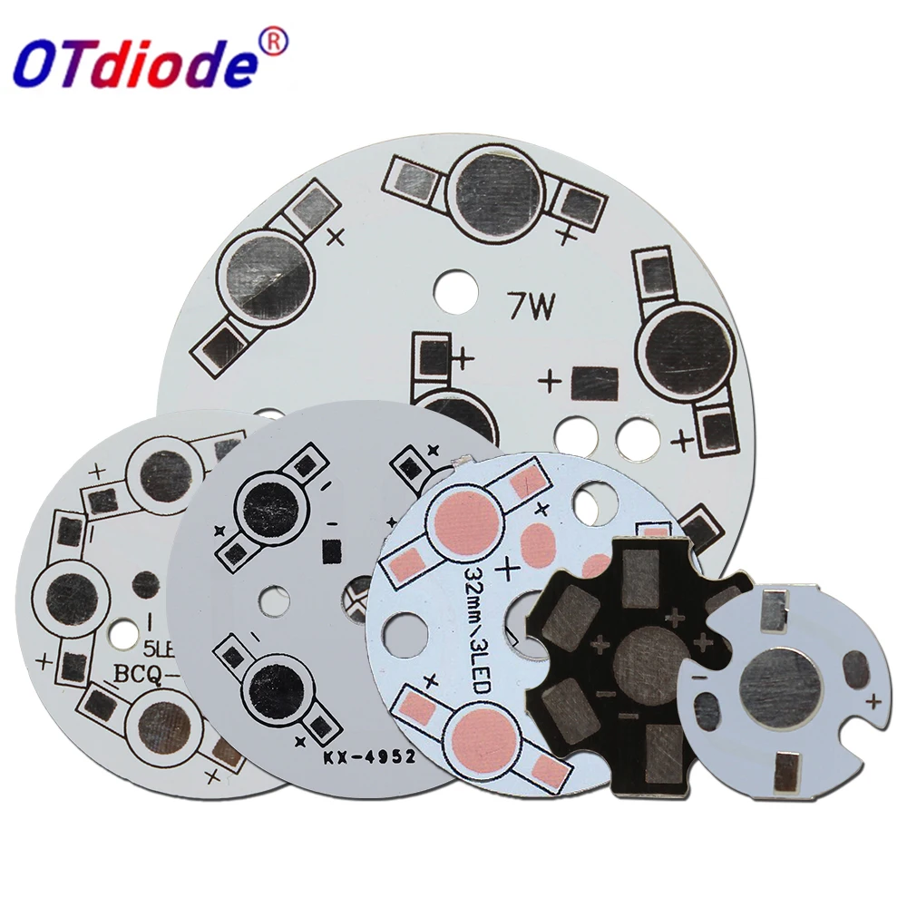 10-50pcs 1W-36W Round Aluminum Base Plate High power Heat Sink PCB ...