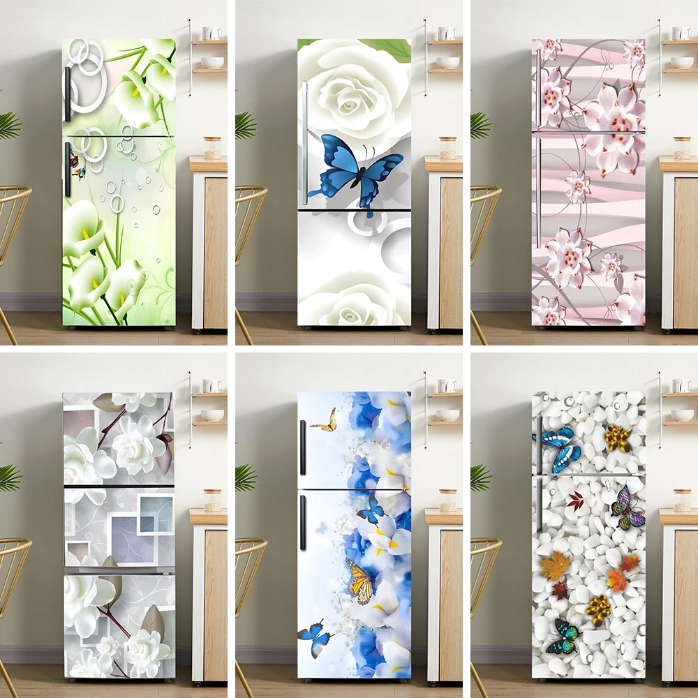 Spring-Series-Butterfly-Design-Fridge-Door-Sticker-Kitchen-Decoration ...