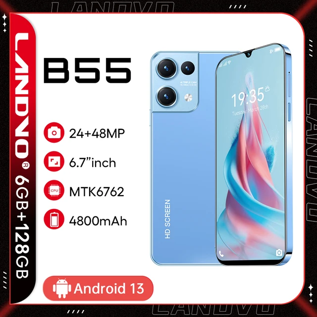 Landvo B55 Smartphone 6GB+128GB 4800mAh 6.7″ HD Octa Core Cell Phone ...