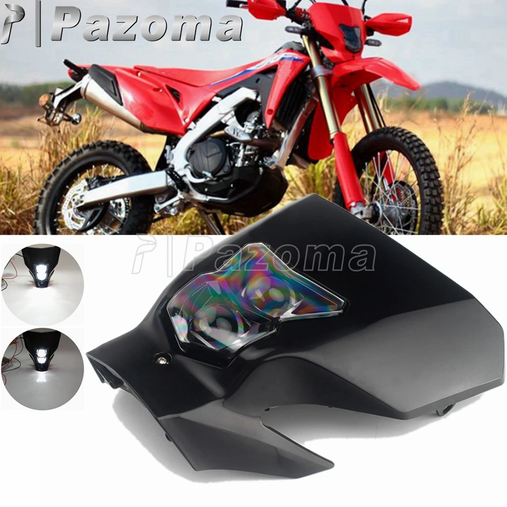 12V-Dirt-Bike-Dual-Sport-Motocross-Head-Light-LED-Headlight-Fairing-For ...
