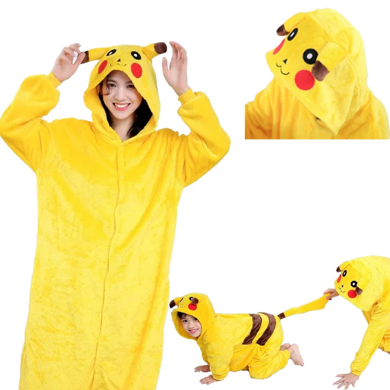 Pijama-de-franela-de-felpa-de-Pikachu-para-mujer-traje-de-una-pieza ...