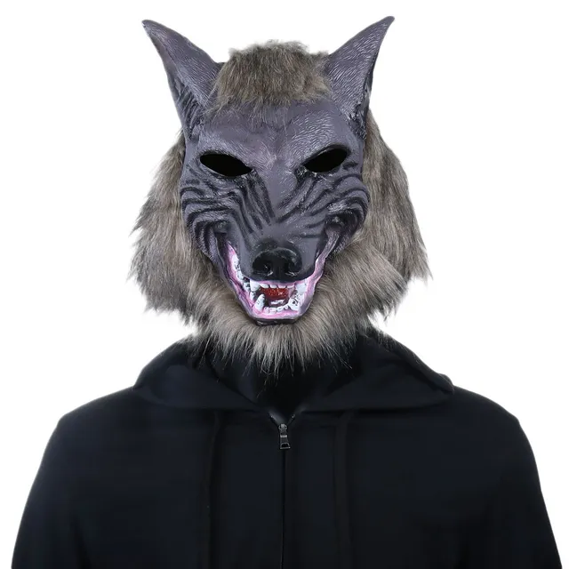 Werewolf Mask Cosplay Horror Bloddy Animal Wolf Head Latex Helmet ...