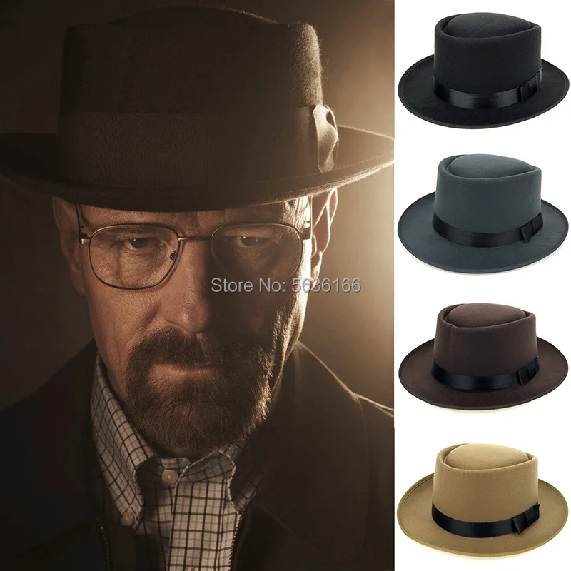 New-Wool-Felt-Pork-Pie-Crushable-Hat-BREAKING-BAD-Hat-Walter-BLACK-Jazz ...