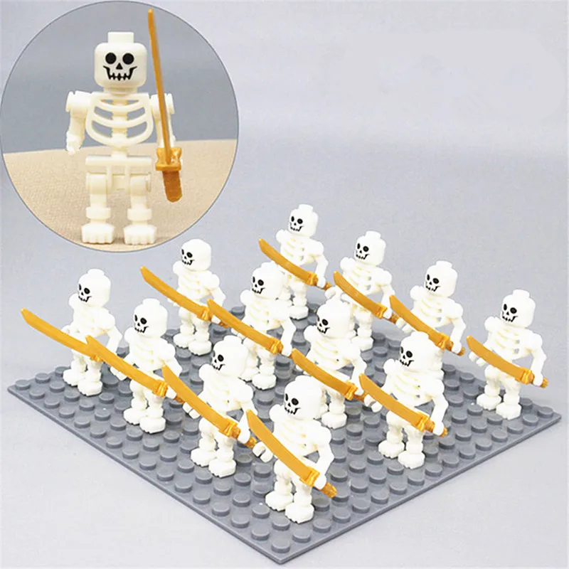 4Pcs-Skeleton-Soldier-Building-Blocks-Minifigure-Ninja-Bone-Minifigure ...