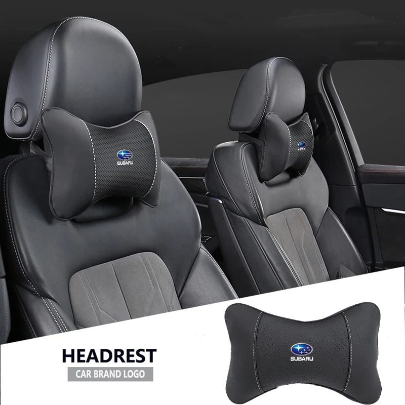 1Pcs Car Seat Headrest Auto Logo Neck Pillow For Subaru STI Forester ...