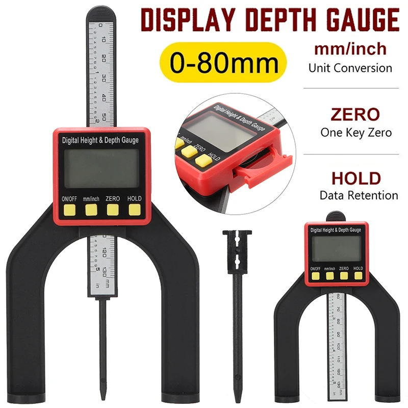 Digital-Depth-Gauge-LCD-Height-Gauges-Calipers-With-Magnetic-Feet-For ...