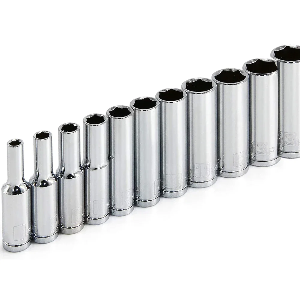 11pcs-Metric-Long-Chrome-Socket-Set-1-4-Inch-Drive-6-Point-Deep-Socket ...
