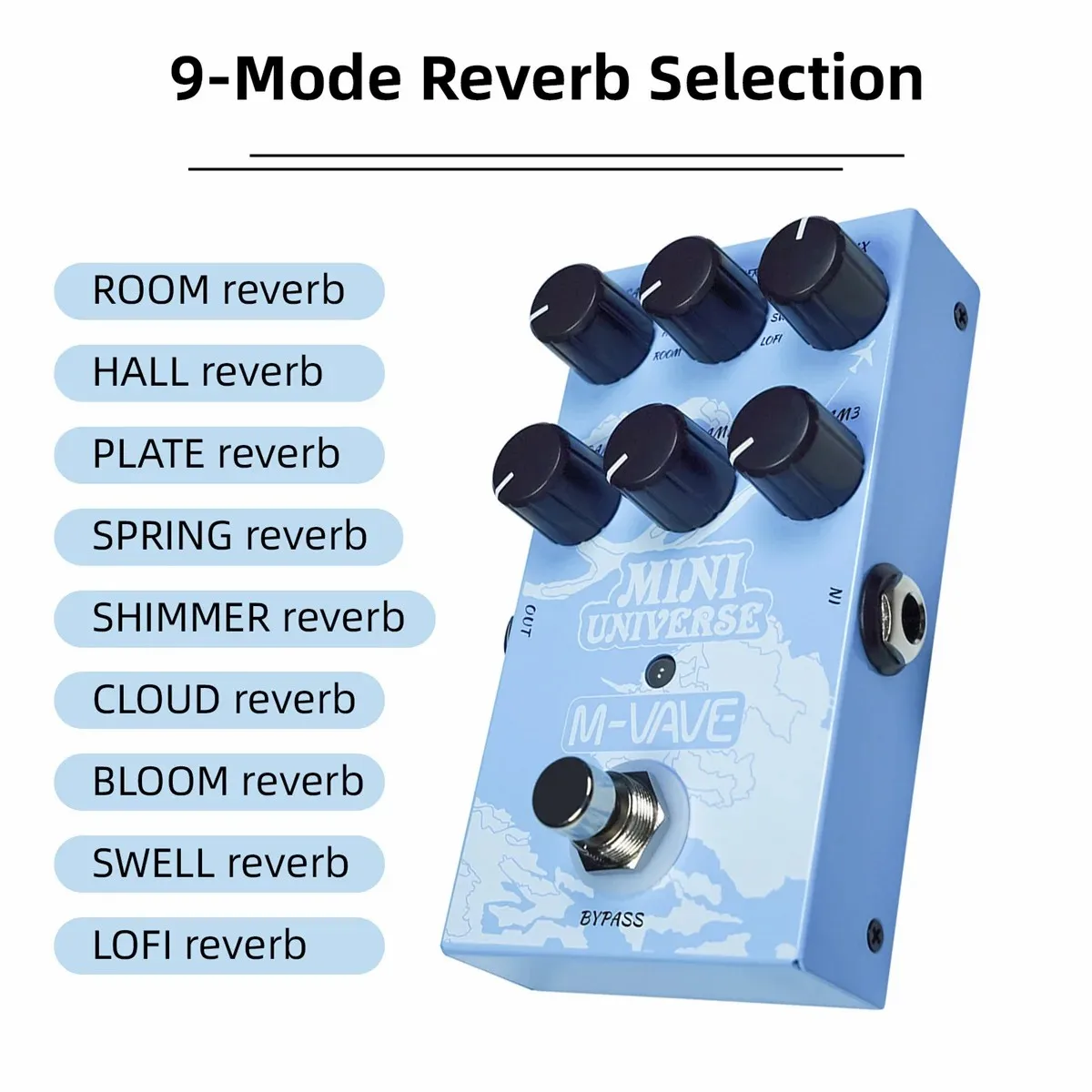 M-VAVE-Mini-Universe-Guitar-Effects-Pedal-Digital-Reverb-Pedal-Digital ...