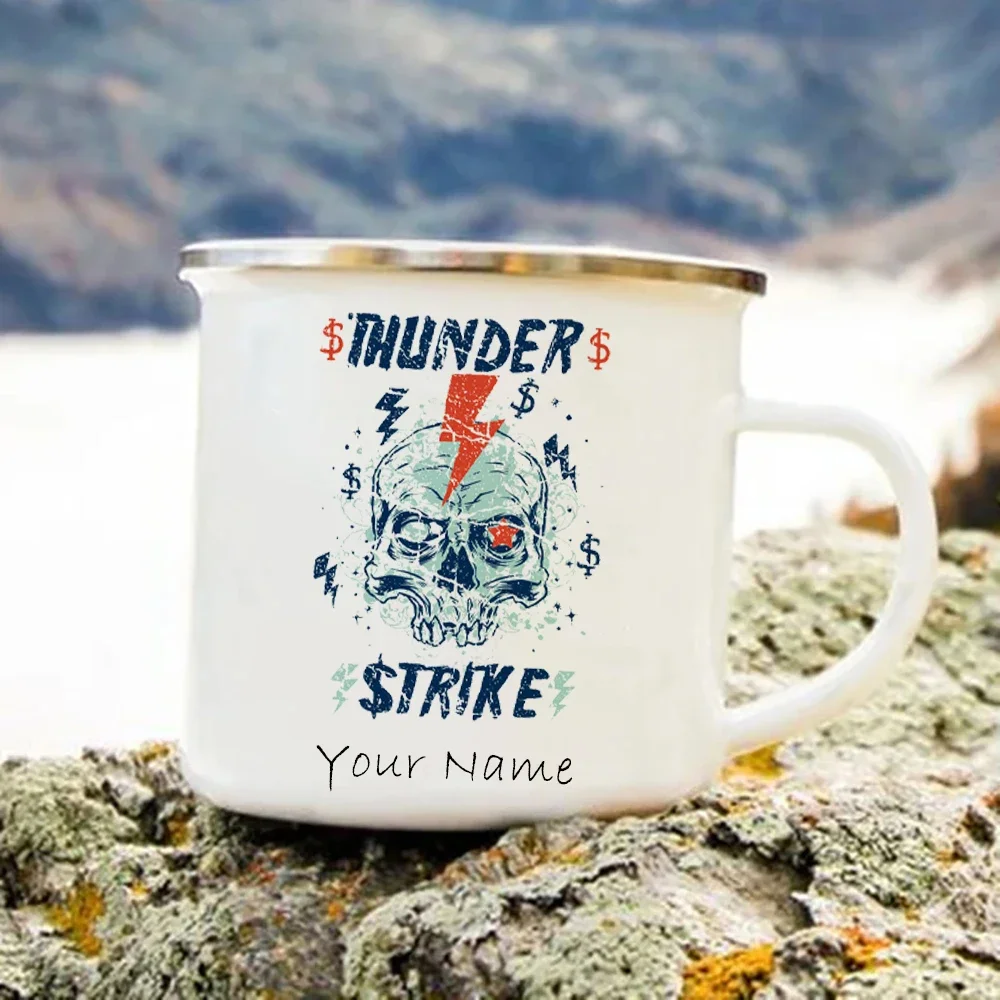 Creative Skull Custom Enamel Cup With Your Name Printed on It the Best ...