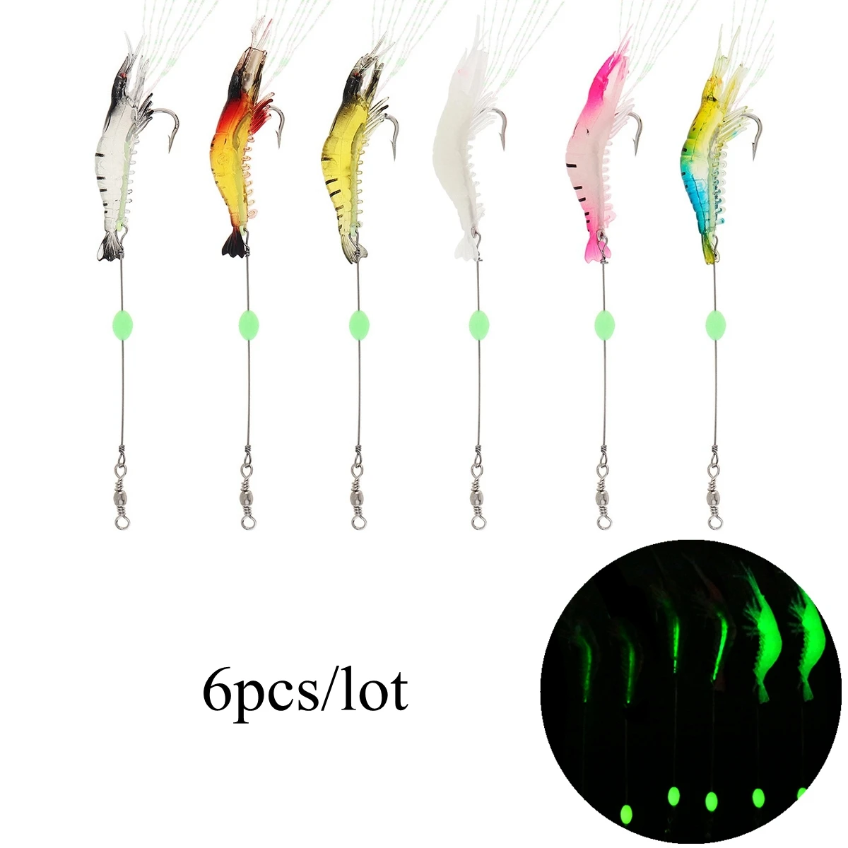 6pcs-lot-Realistic-Shrimp-Fishing-Lures-Luminous-Plastic-Soft-Lure-Shrimp-Bait-Set-with-Sharp ...