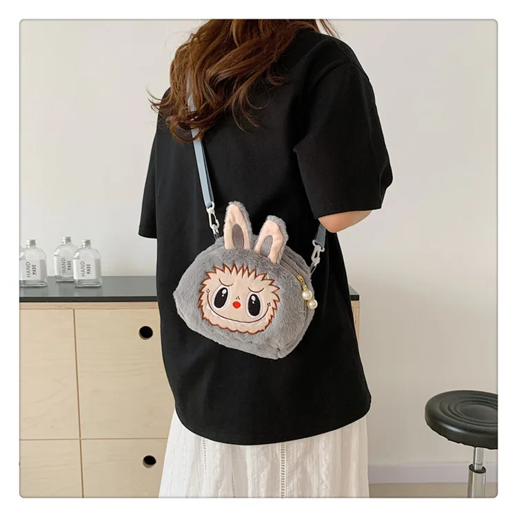 Labubu - Mochila creativa de peluche de dibujos animados en 3D, bonita ...