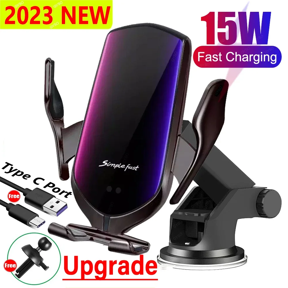 15W Wireless Charger Car Air Vent Stand Phone Holder Fast Charging ...