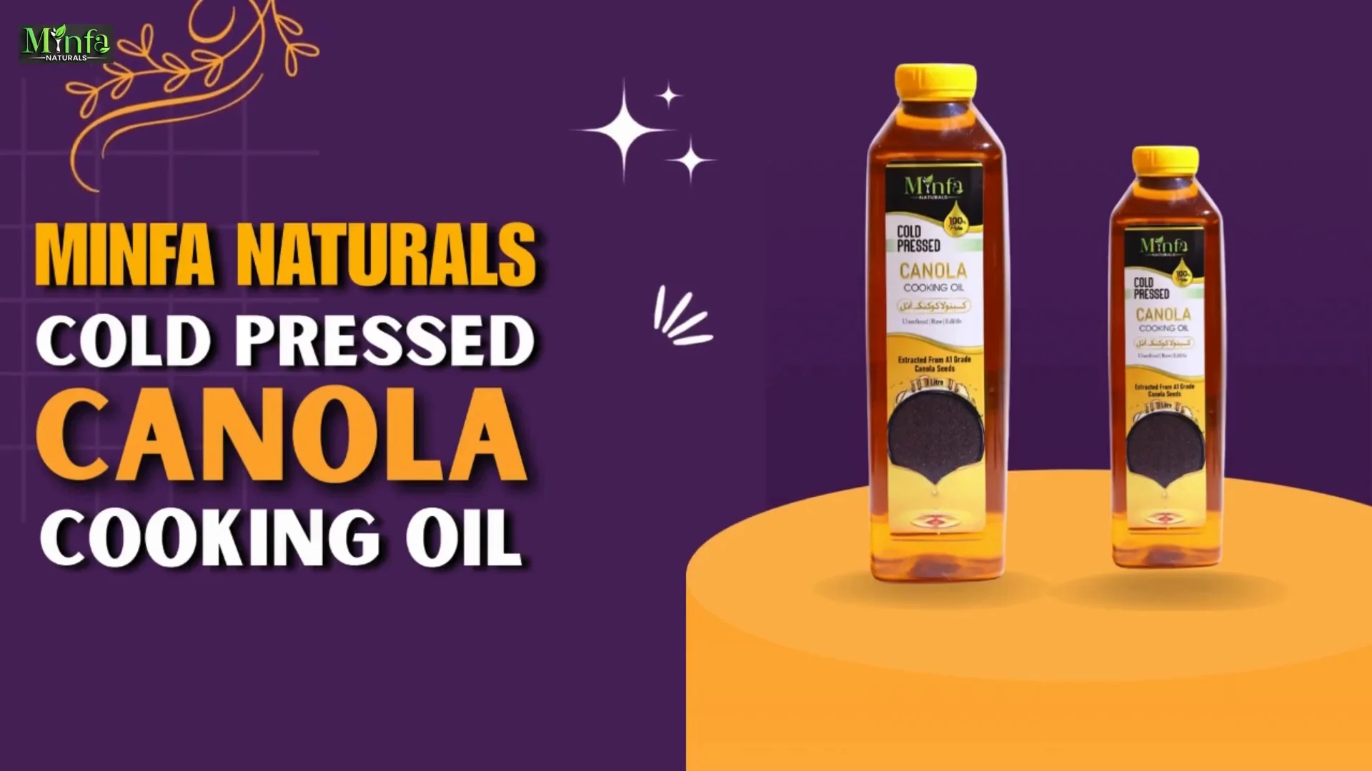 Minfa Naturals Cold Pressed Canola Cooking Oil - 100% Pure & Natural 1 ...