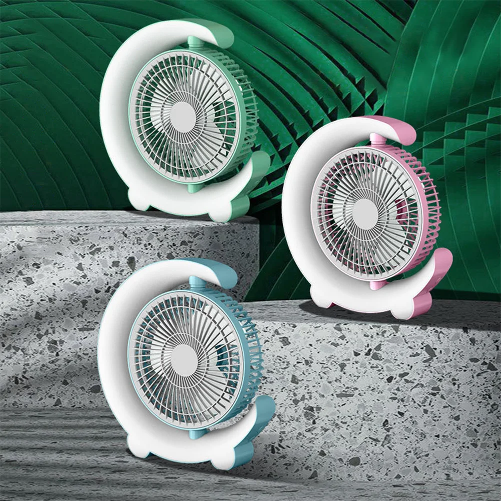USB-Portable-Table-Fan-3-Speeds-with-Colorful-Light-Personal-Fan-360 ...
