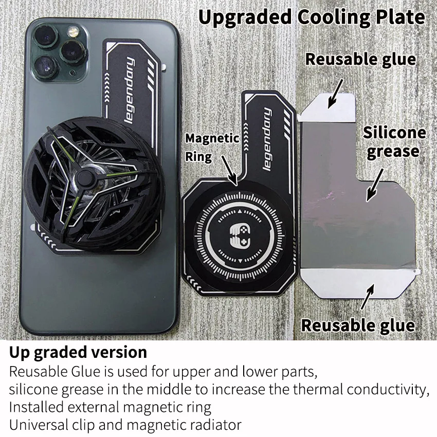 Upgraded Cell Phone Cooling Plate Reusable For Game Cellphone Cooler ...