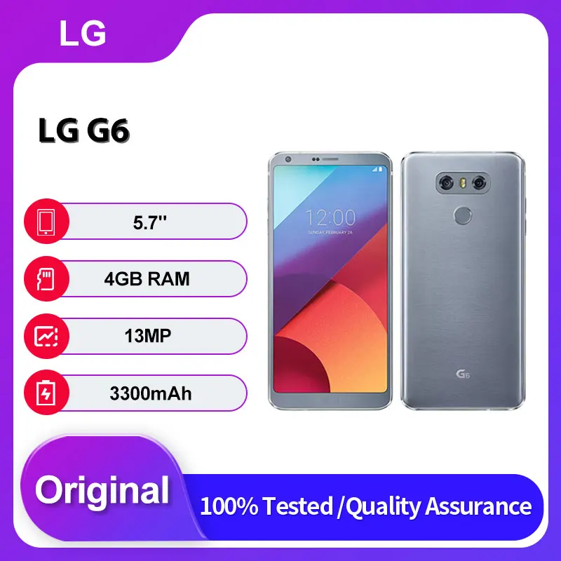 Original Unlocked LG G6 H871/H872/H873/H870DS 4G Fingerprint Bluetooth ...