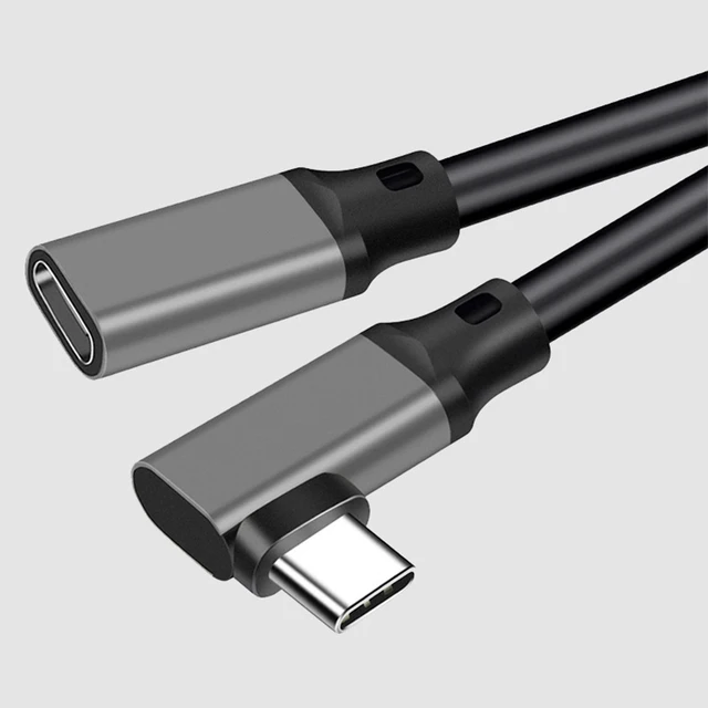90 Degree Angle USB C Extension Cable Type C USB3.2 10Gbps 100W 5A Male ...