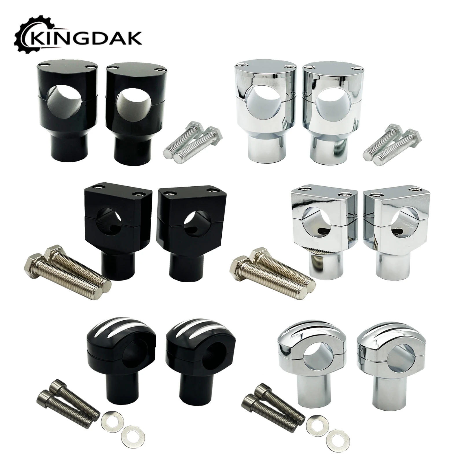 1" 25MM Motorcycle Heightening Fixed Clamp CNC Handlebar Risers Kit ...