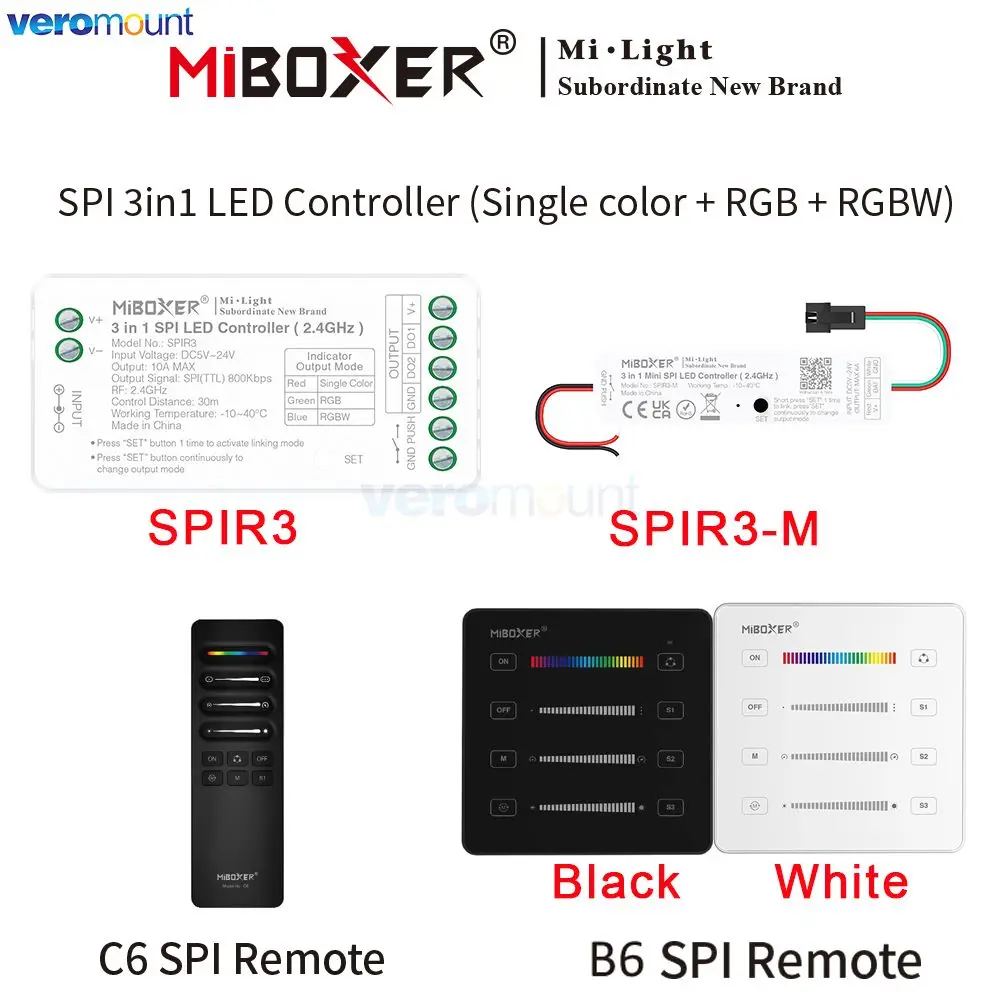 MiBoxer-SPI-LED-Controller-SPIR3-SPIR3-M-3in1-Single-Color-RGB-RGBW-for ...