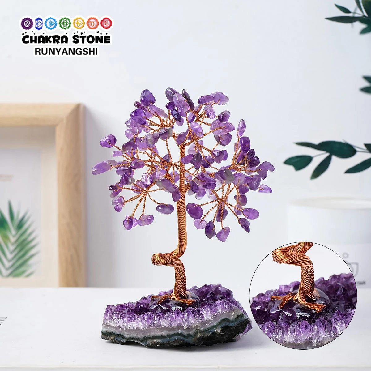 1PC-Natural-Crystal-Amethyst-Tree-Handmade-Tree-of-Life-Reiki-Healing ...