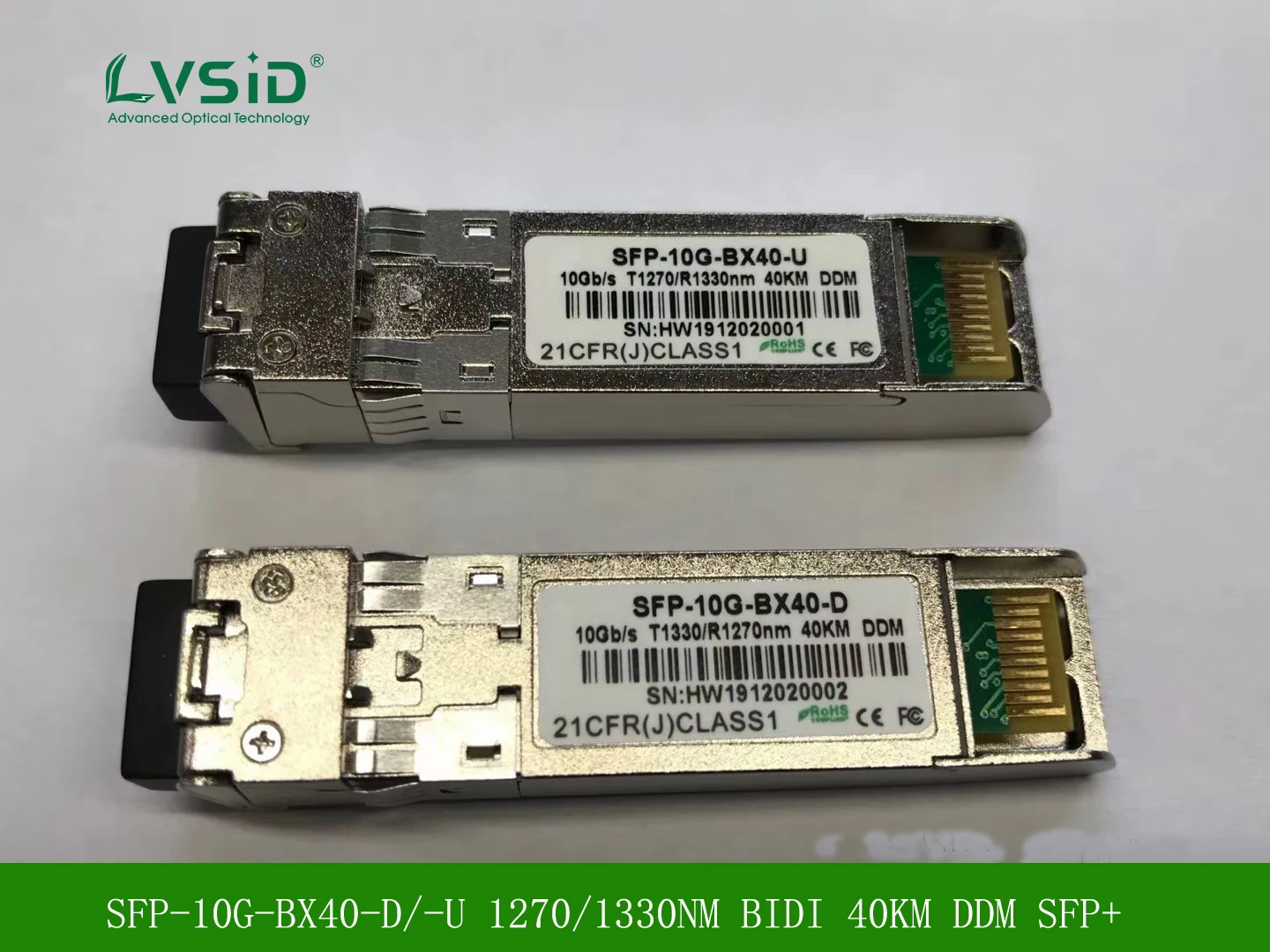 SFP-10G-BX40-D/SFP-10G-BX40-U H3C COMPATIBLE PAIR OF BIDI SFP+ 10G 40KM DDM