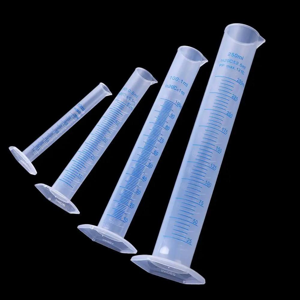 10-25-50-100-250-500ml-Liquid-Measurement-Graduated-Cylinder-Plastic ...