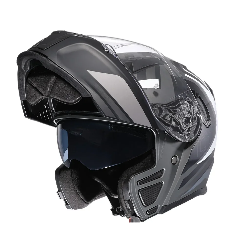 Motorcross-Flip-Up-Helmets-with-Wide-View-Clear-Visor-ABS-Shell-Full ...