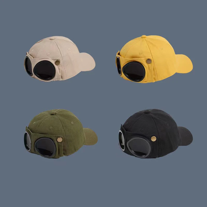 2024 New Fashion Aviator Hat Summer Personality Glasses Baseball Cap ...