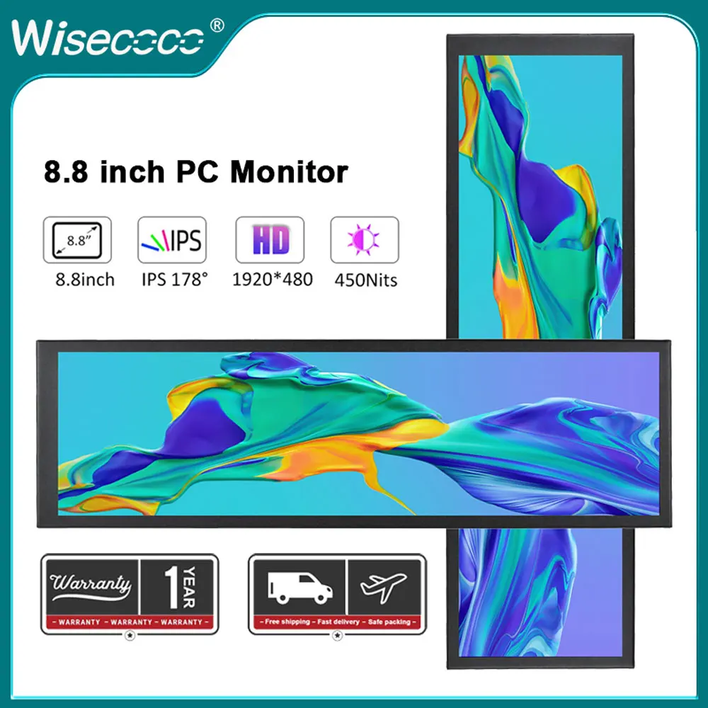 Wisecoco-8-8-Inch-1920x480-Long-Strip-Portable-Monitor-IPS-Screen-HDMI ...