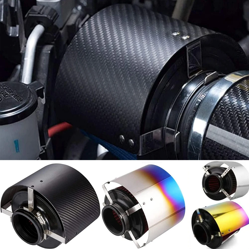 For-2-5-3-5-Universal-Air-Intake-Filter-Heat-Shield-Cover-Car-Auto-Cold ...