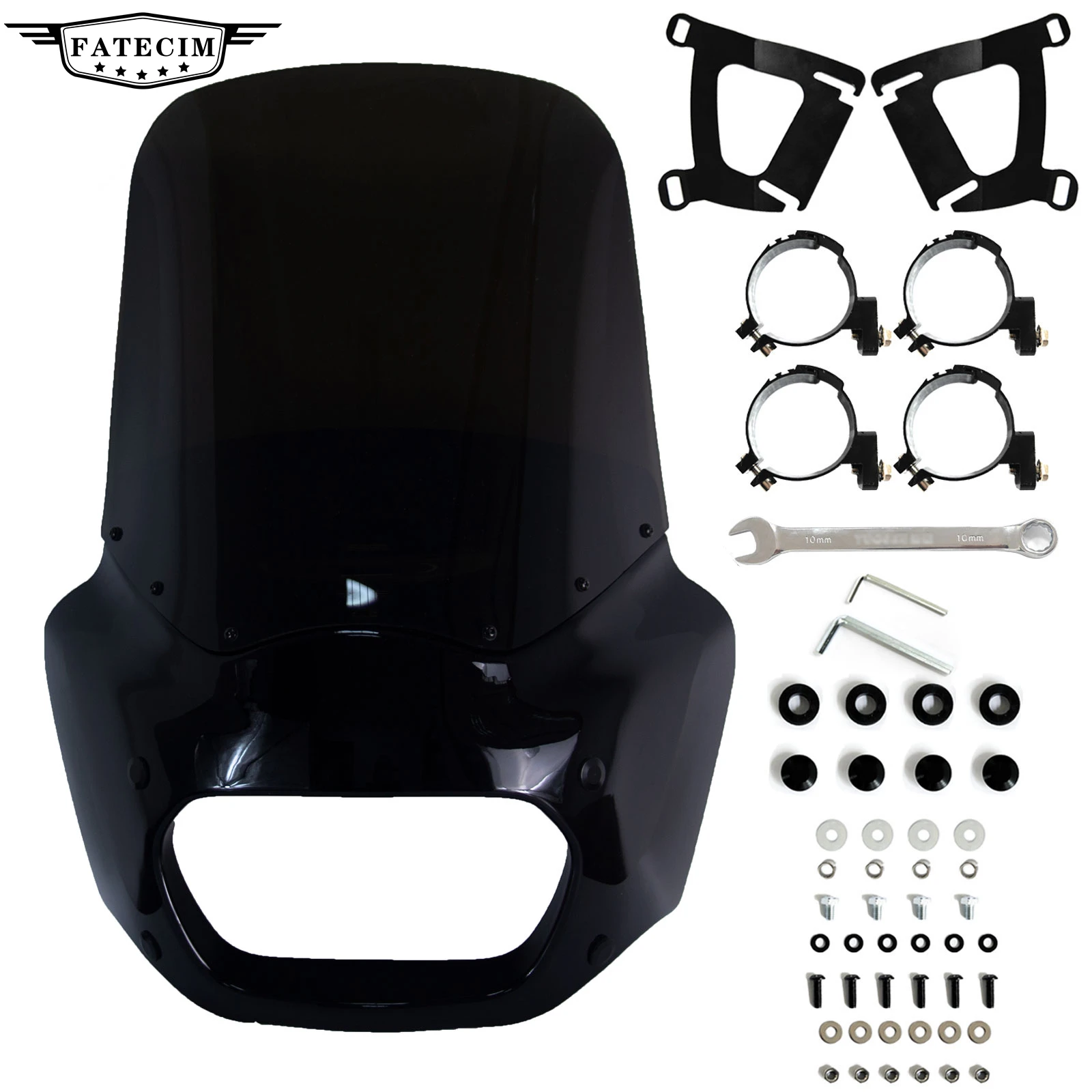 Motorcycle-Fairing-Road-Warrior-Gloss-Black-Fairing-For-Harley-Softail ...