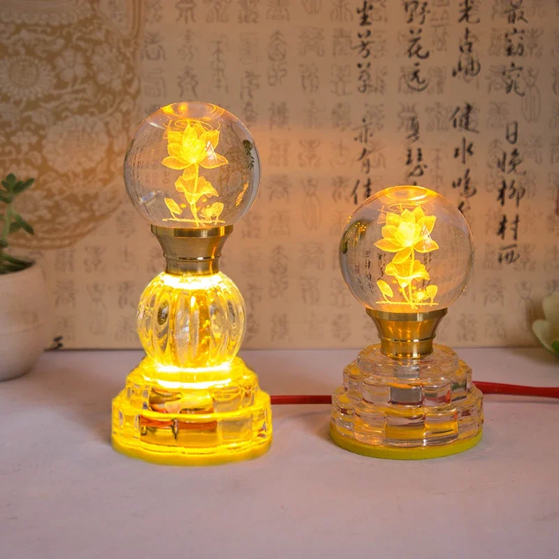 Crystal-Lotus-Lamp-Buddha-Supply-Lamp-Household-Decoration-LED-Lotus ...