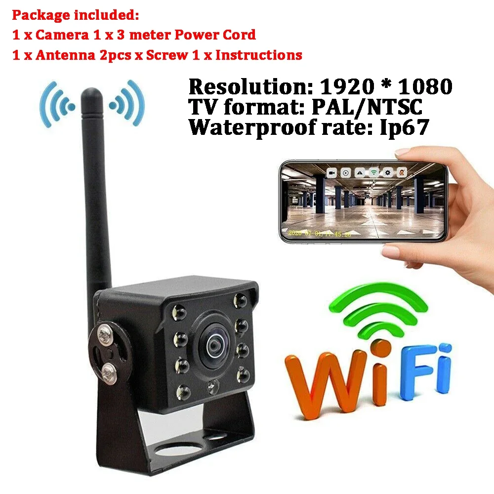 HD-WiFi-Wireless-Truck-Bus-Car-Rear-View-Camera-For-IOS-Android-Monitor ...