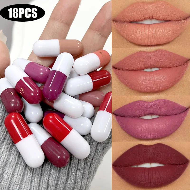 Juego-de-barras-de-labios-con-c-psulas-de-18-colores-Pintalabios ...