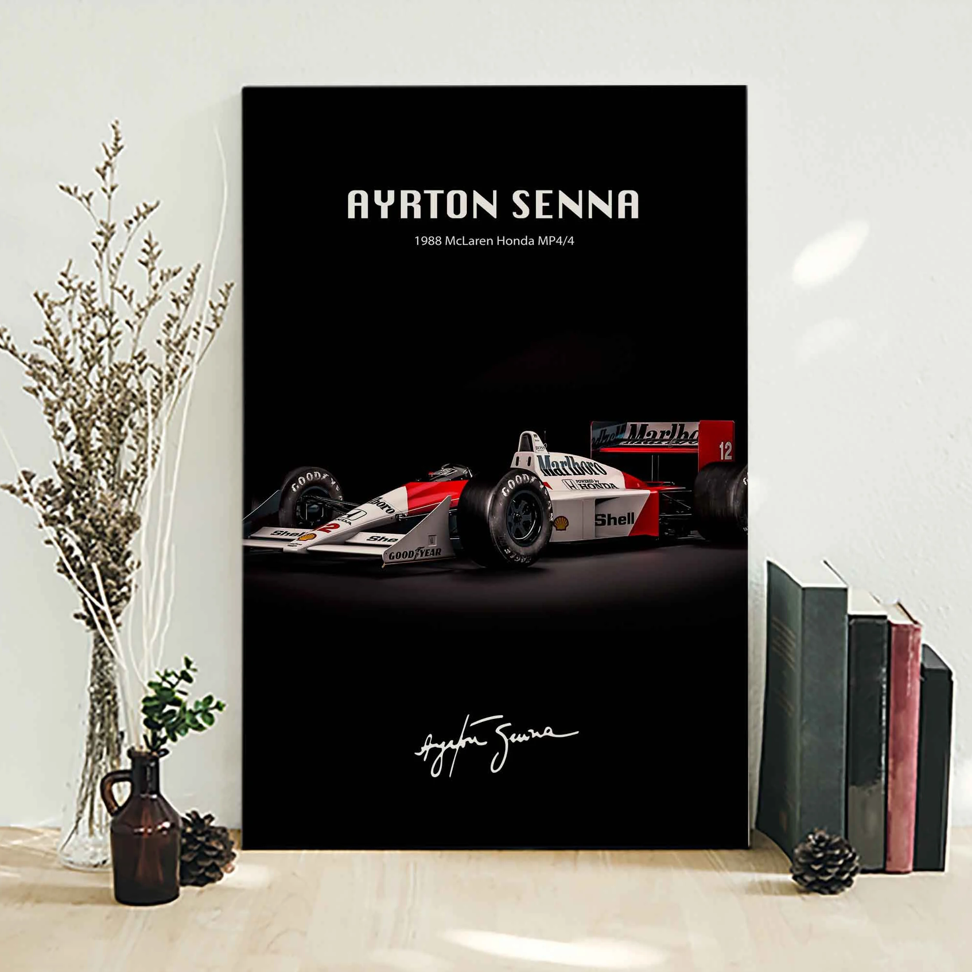 Ayrton-Senna-Poster-Print-MP4-8-Canvas-Painting-Monaco-GP-Car-Wall-Art ...