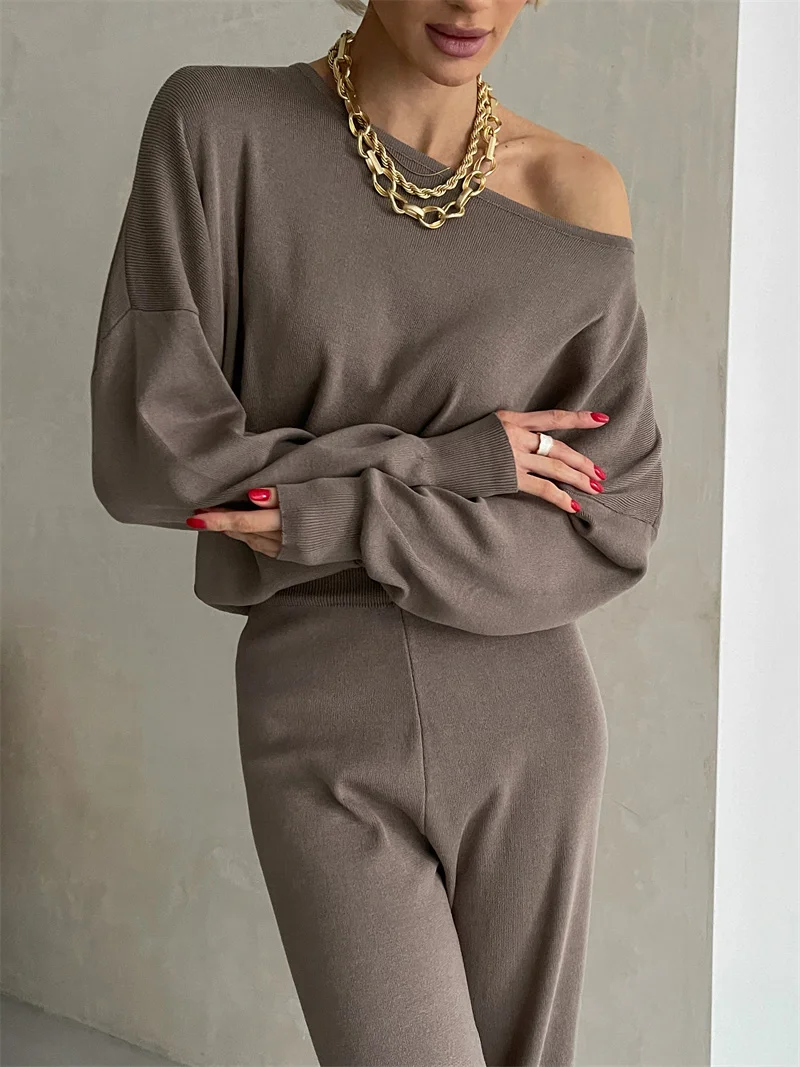 Elegant-Knit-2-Piece-Sweater-Matching-Sets-Women-Casual-Loungewear ...