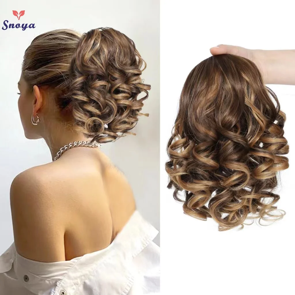 Short-Curly-Drawstring-Ponytail-Extensions-Synthetic-Clip-In-Hair ...