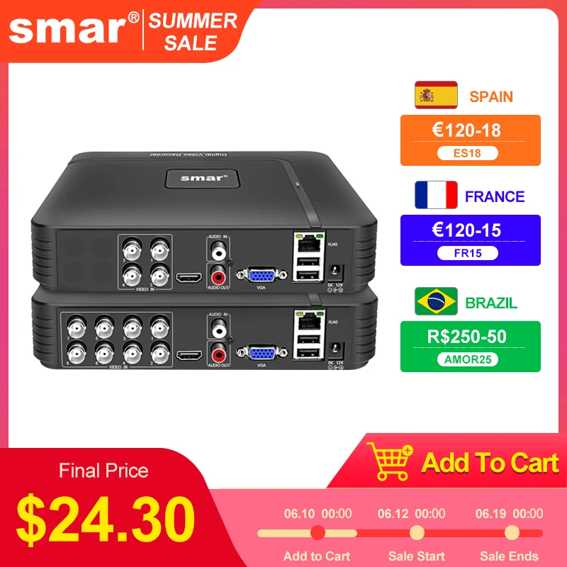 Smar CCTV DVR Hybrid 4CH 8CH AHDNH 1080N 5 IN 1 AHD CVI TVI CVBS 1080P ...